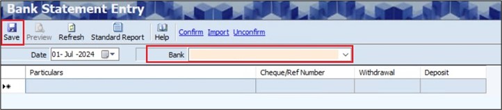 26. Bank Statement Entry | IcSoft ERP and MES Wiki Site
