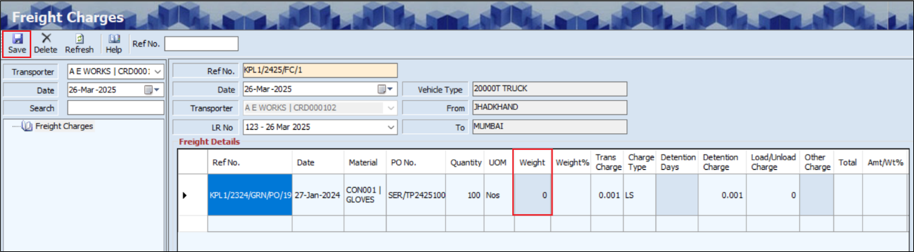 53. Freight Charges | IcSoft ERP and MES Wiki Site