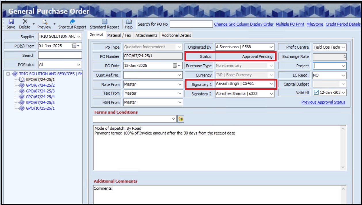 32. Purchase Order - Verification | IcSoft ERP and MES Wiki Site