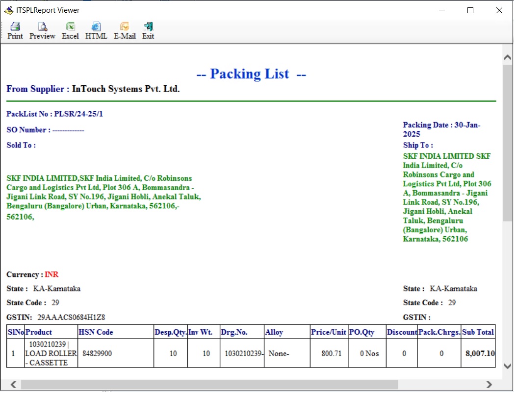 07. Packing List – Supplier Return | IcSoft ERP and MES Wiki Site