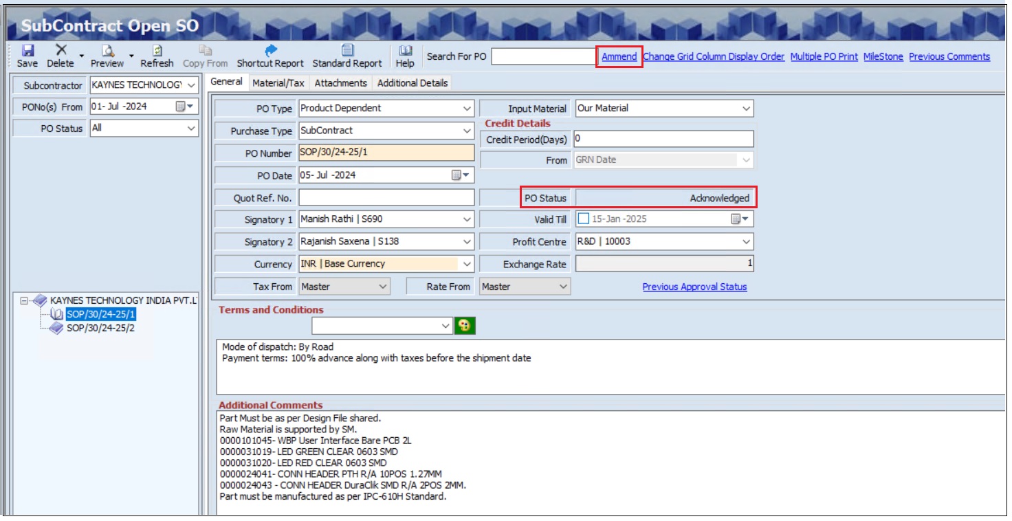 16. Subcontract (Open SO) | IcSoft ERP and MES Wiki Site