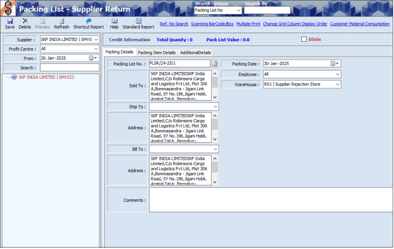 07. Packing List – Supplier Return | IcSoft ERP and MES Wiki Site